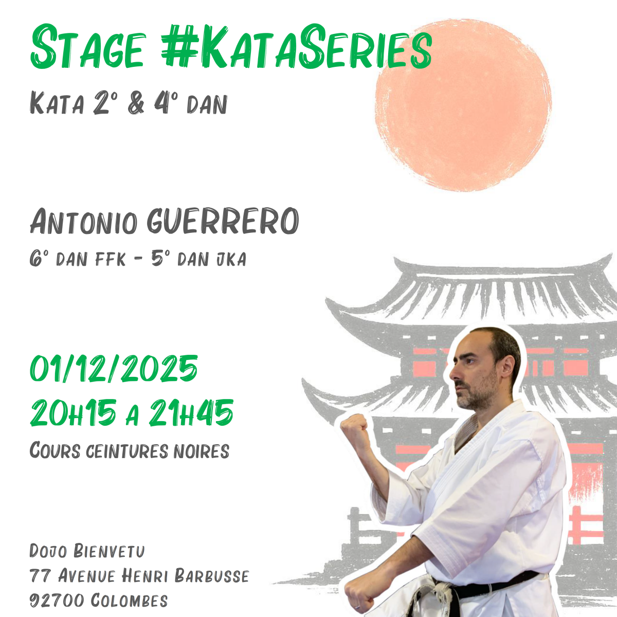 Stage karaté #KataSeries le 01-12-2025 - Karate Club Colombes